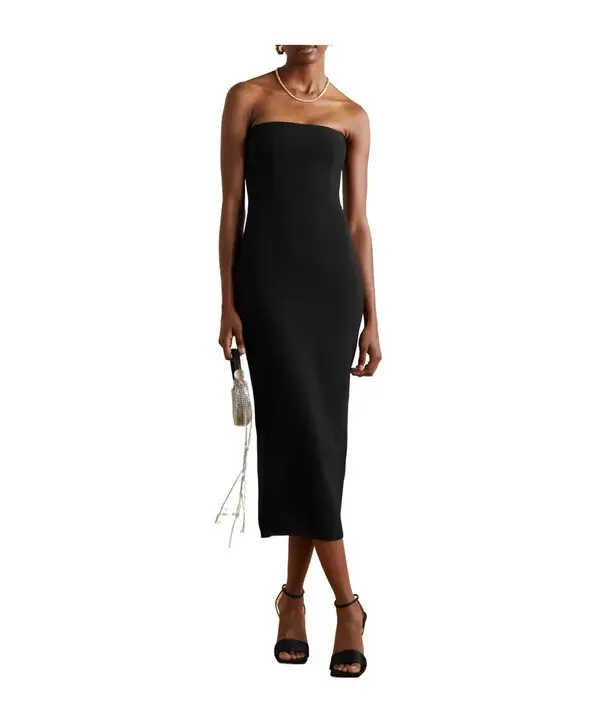 Alex Perry Callan Strapless Crepe Midi Dress