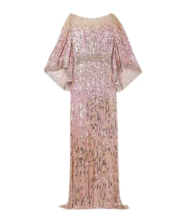 Jenny Packham Shimmer Sequin Evening Gown - No