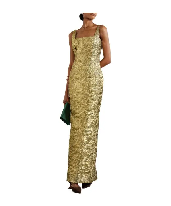 EMILIA WICKSTEAD Metallic Seersucker Gown