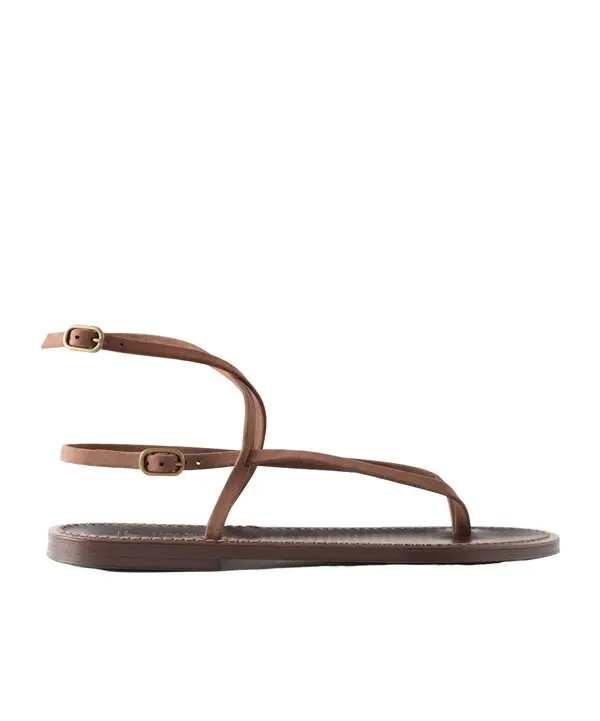 K.JACQUES Abako Nubuck And Leather Thong Sandals