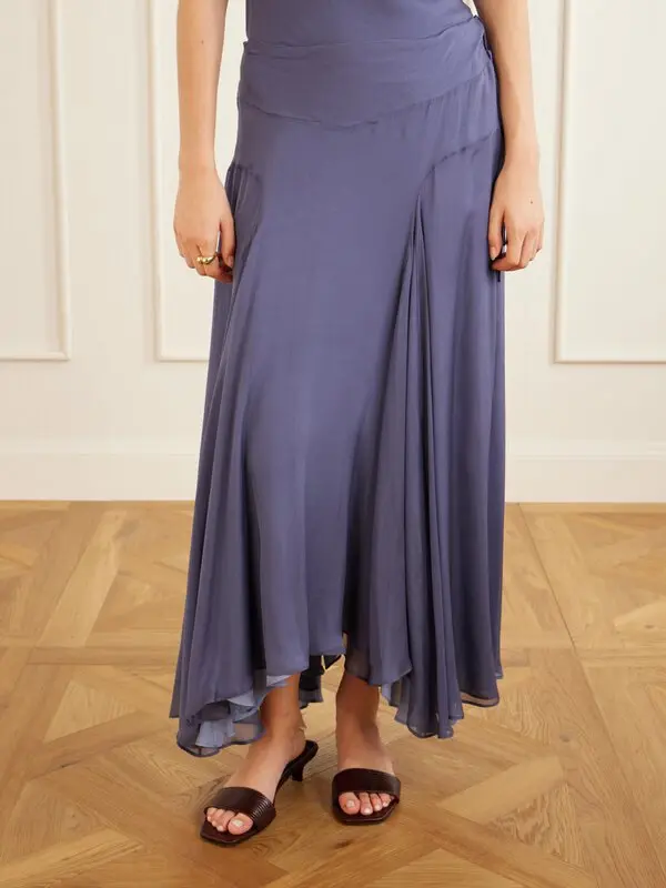 KALLMEYER Alyse Silk-chiffon Midi Skirt - No