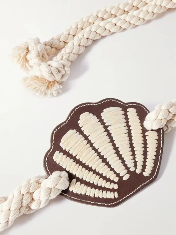 Johanna Ortiz Braided Cord Waist Belt With Leather Trim