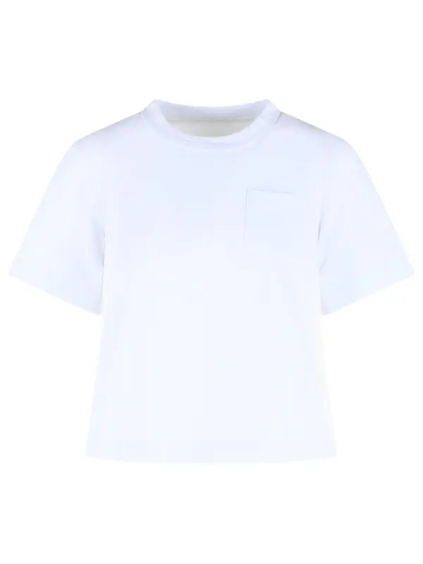 Sacai Cotton T-shirt With Denim-effect Back Panel