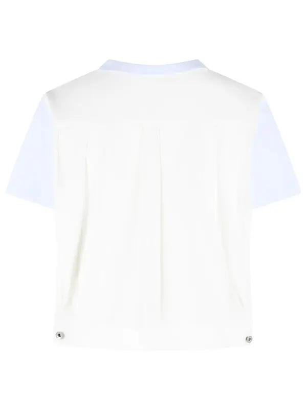 Sacai Cotton T-shirt With Denim-effect Back Panel