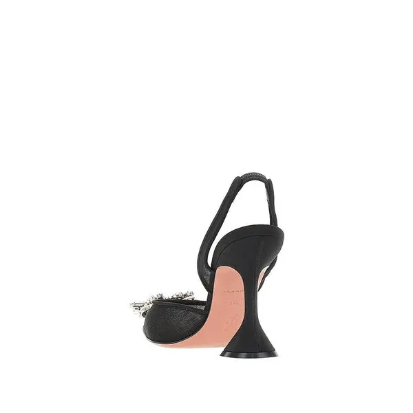 Amina Muaddi Begum Mesh Slingback Pumps - Black