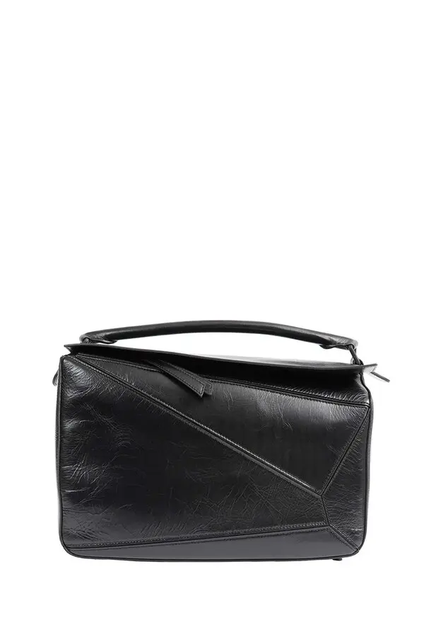 Loewe Paper Calf Large Puzzle Bag - Black