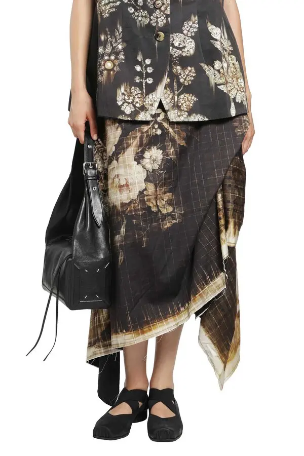 IA LONDON Graphic Print Draped Skirt