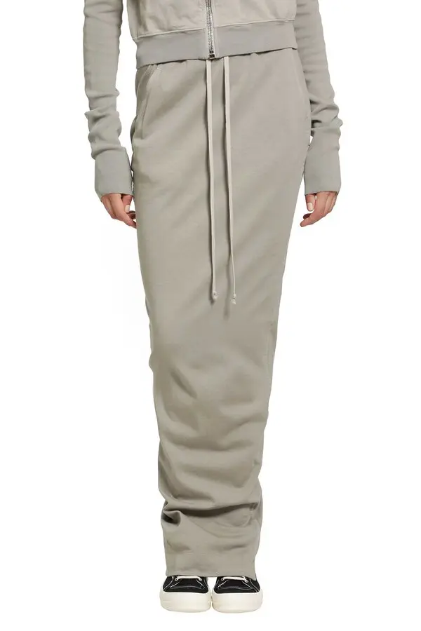 Rick Owens Compact Cotton Jersey Pull On Pillar Skirt