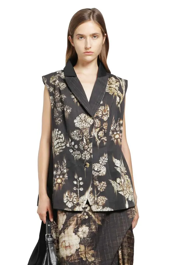 IA LONDON Iris Waistcoat With Graphic Print