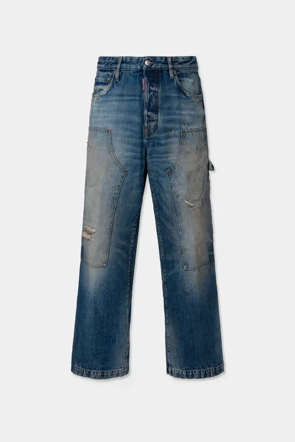 Dsquared2 Grease Monkey Spot Baggy Carpenter Jeans