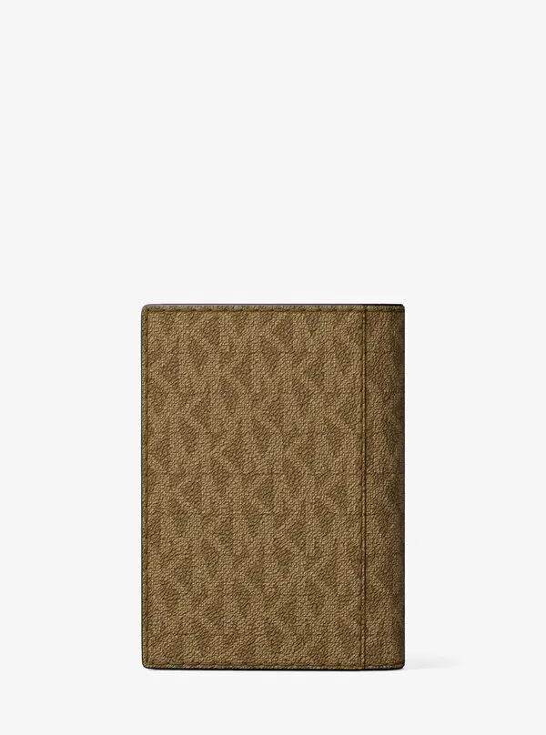 Michael Kors Hudson Signature Logo Folio Card Case - Green