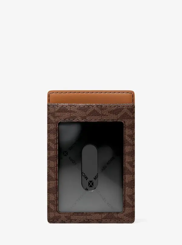Michael Kors Hudson Signature Logo Card Case - Brown