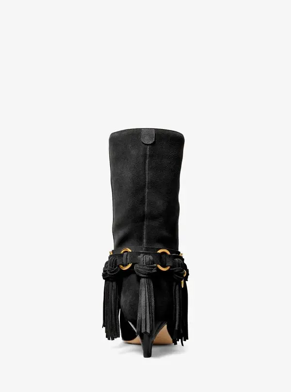 Michael Kors Daniela Fringe Suede Boot - Black