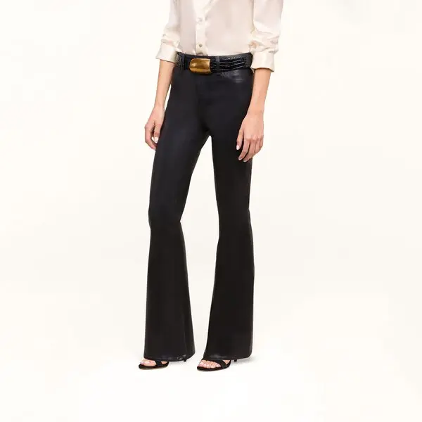 L'Agence Petite Marty Coated Flare Jeans - Noir Coated