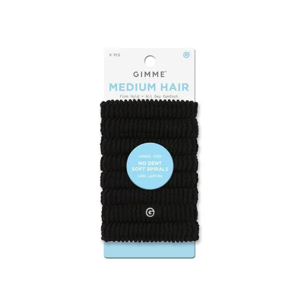 GIMME BEAUTY Medium Hair Spiral Hair Ties 8 Pack - No Color