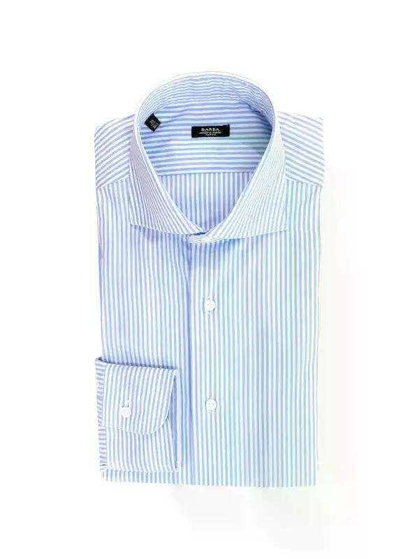 BARBA NAPOLI Vertical-stripe Spread-collar Shirt