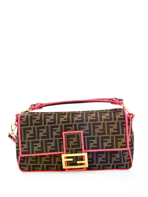 Fendi Baguette Nm Bag Zucca Canvas Large Shoulder Bag