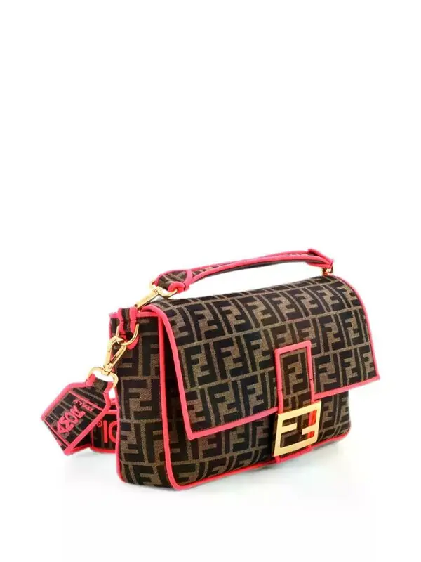 Fendi Baguette Nm Bag Zucca Canvas Large Shoulder Bag