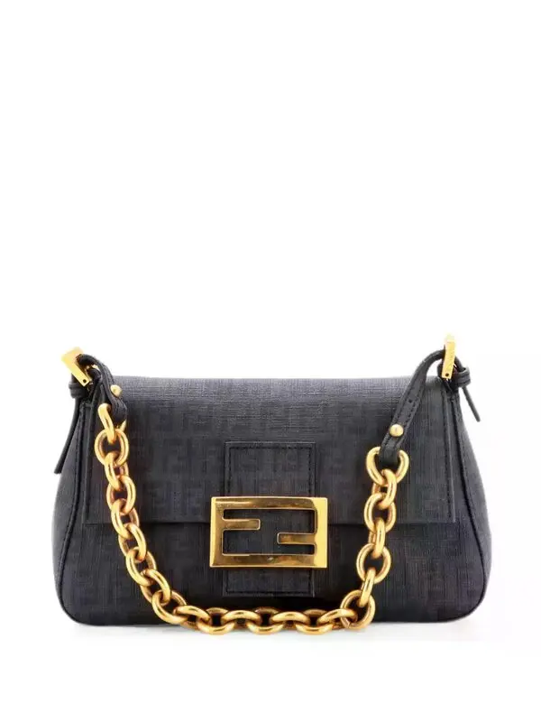 Fendi Mama Forever Bag Zucchino Coated Canvas Mini Shoulder Bag