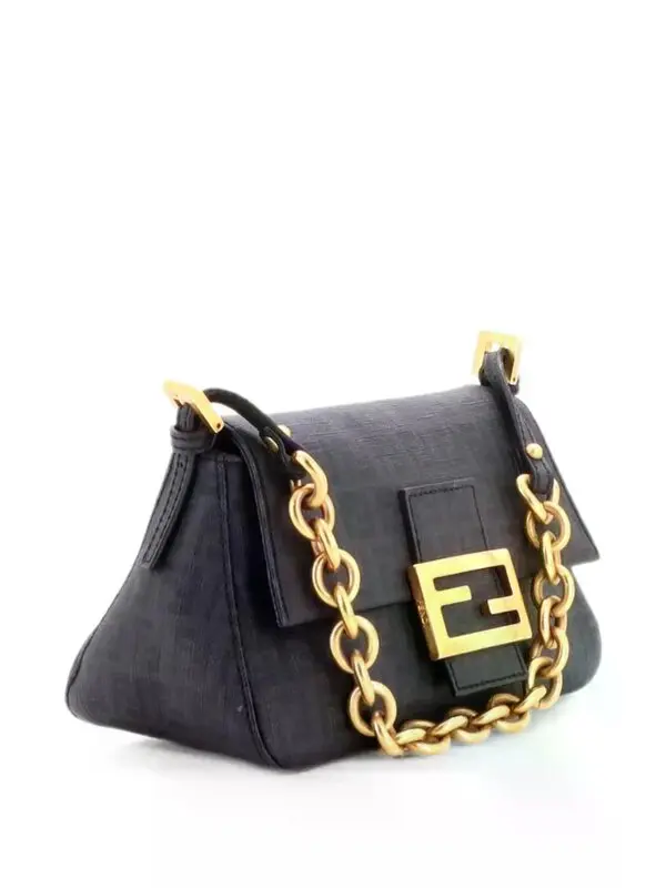 Fendi Mama Forever Bag Zucchino Coated Canvas Mini Shoulder Bag