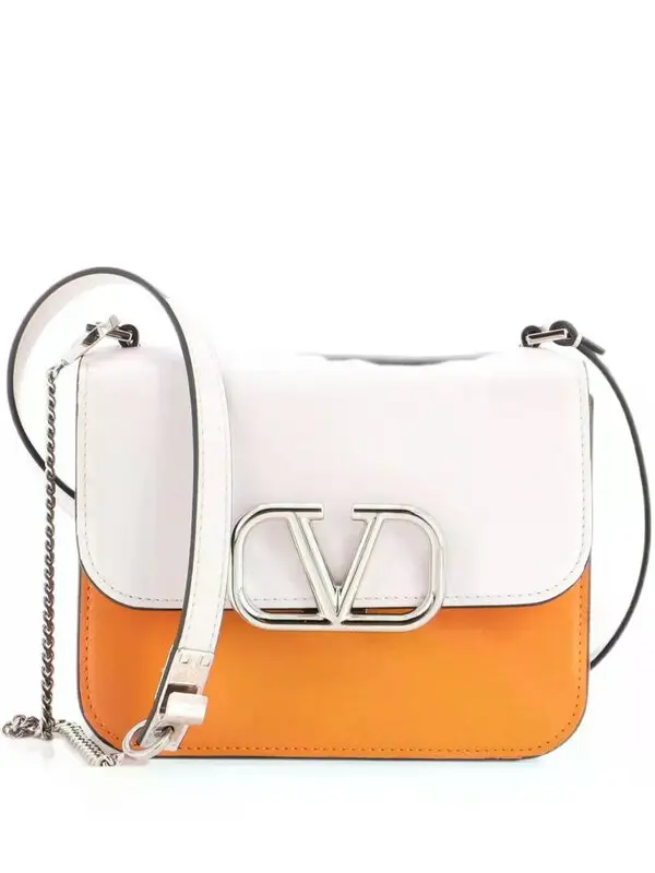 Valentino Garavani Vsling Leather Small Shoulder Bag - White