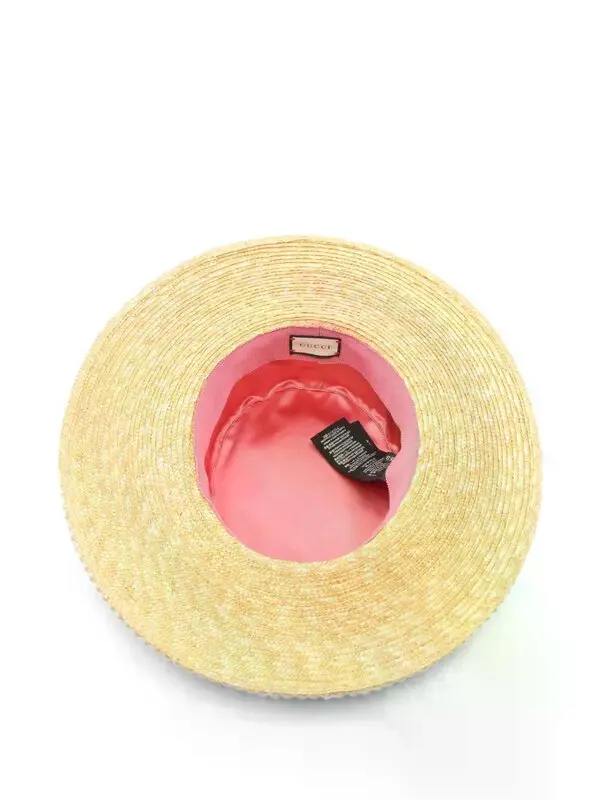 Gucci Straw Hat With Crystal Embellishment