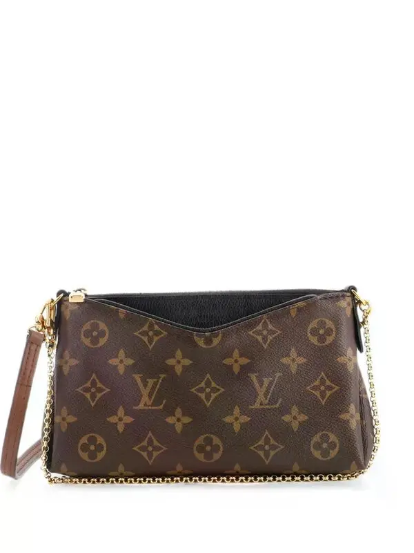 LOUIS VUITTON Pallas Monogram Canvas With Leather Clutch Bag