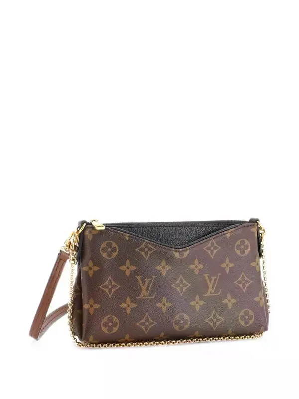 LOUIS VUITTON Pallas Monogram Canvas With Leather Clutch Bag