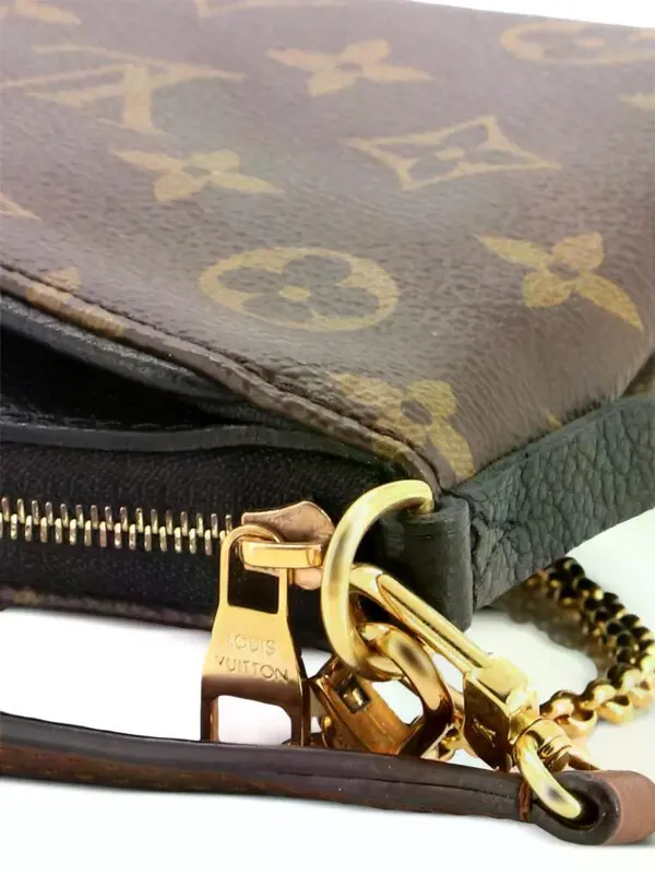 LOUIS VUITTON Pallas Monogram Canvas Leather Clutch Bag - Brown