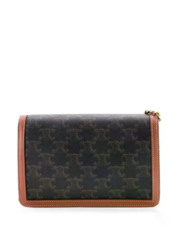 Celine Margo Triomphe Wallet On Chain In Triomphe Coated Canvas