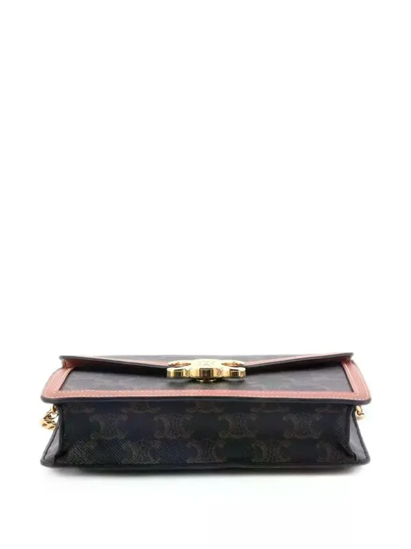 Celine Margo Triomphe Wallet On Chain In Triomphe Coated Canvas