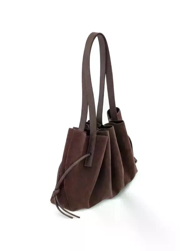 Yuzefi Scallop Pleated Shoulder Bag - Brown