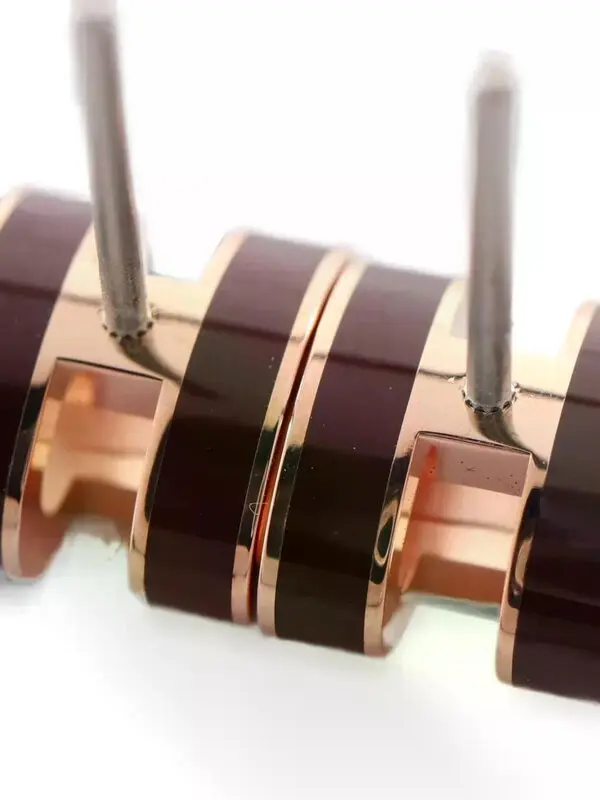 Hermès Rose Gold-tone Enamel Pop H Earrings