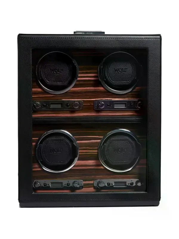 Wolf Roadster 4 Piece Watch Winder - Black