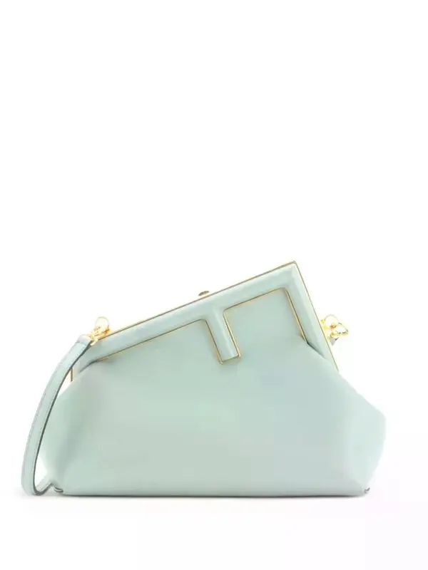 Fendi First Bag Leather Small Clutch Bag - Green