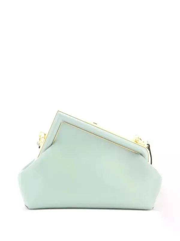 Fendi First Bag Leather Small Clutch Bag - Green