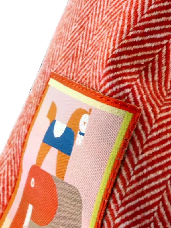 Hermès Les Cabanes Embroidered Toile Backpack