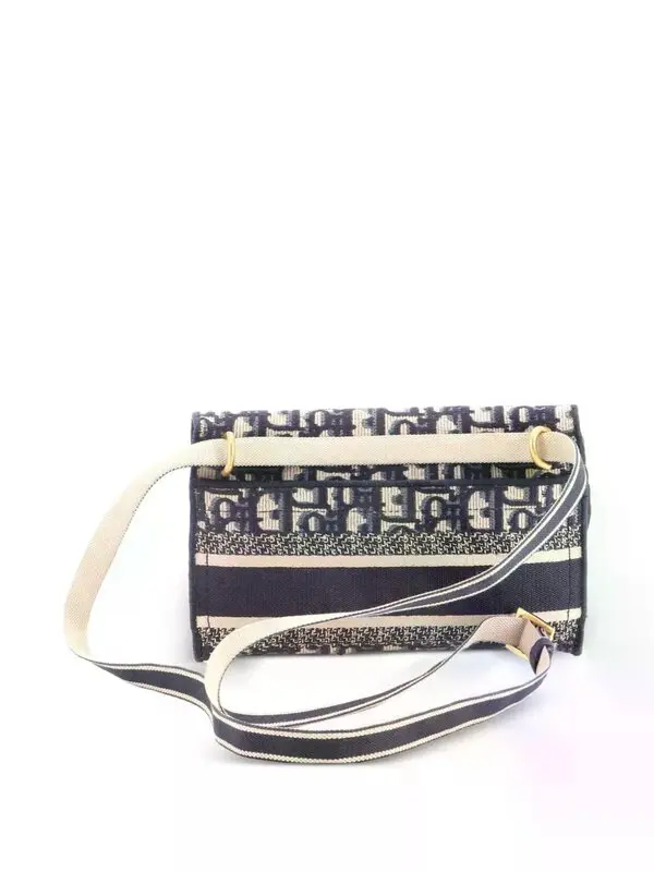 Dior Saddle Slim Pouch Logo Embroidered Oblique Canvas Belt Bag