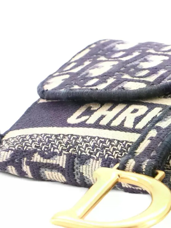 Dior Saddle Slim Pouch Logo Embroidered Oblique Canvas Belt Bag