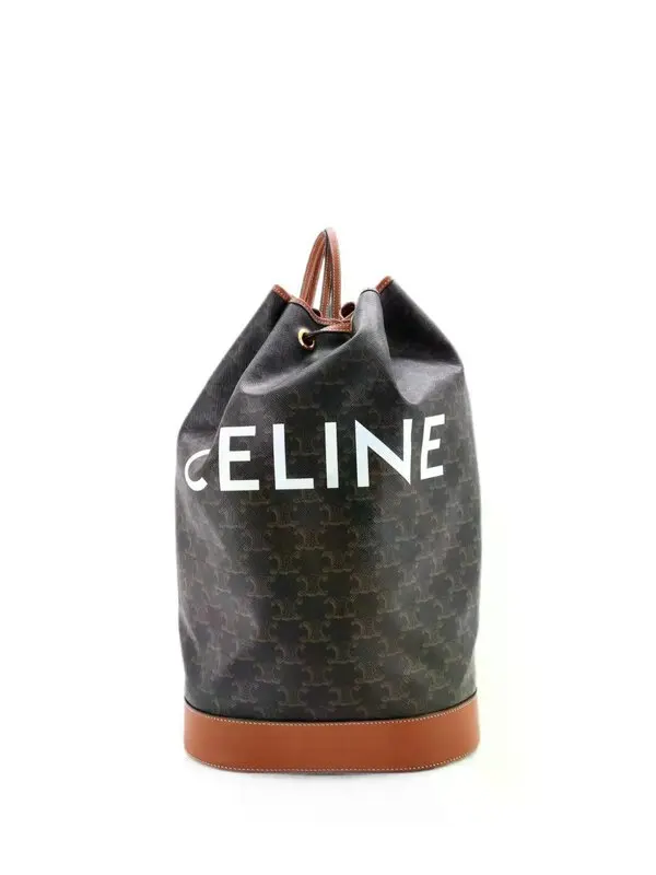 Celine Sailor Bag Triomphe Coated Canvas Medium Bucket Bag