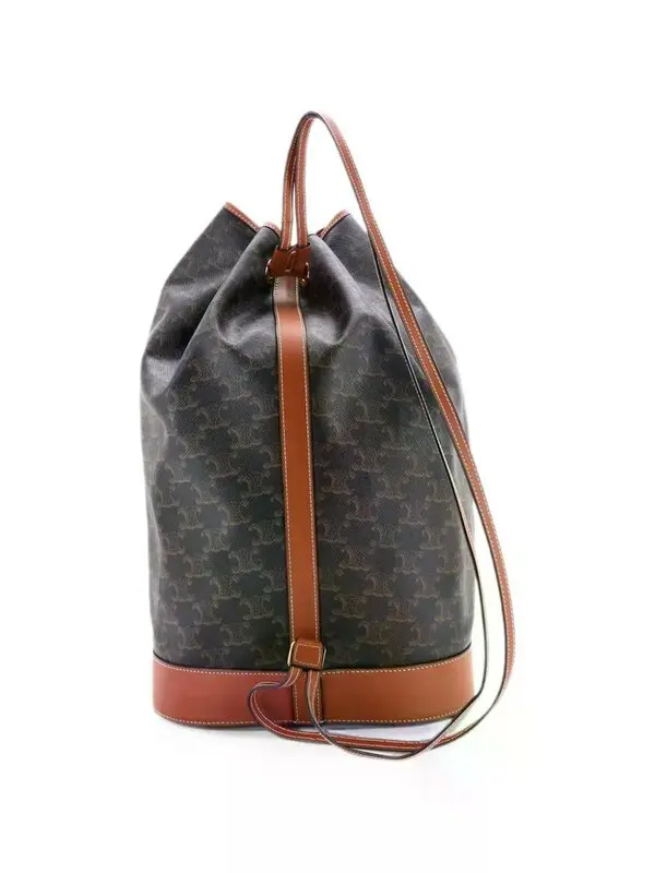 Celine Sailor Bag Triomphe Coated Canvas Medium Bucket Bag