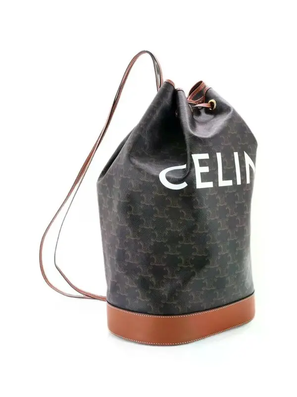 Celine Sailor Bag Triomphe Coated Canvas Medium Bucket Bag