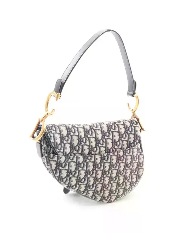 Dior 2010s Saddle Oblique Jacquard Shoulder Bag - Neutrals