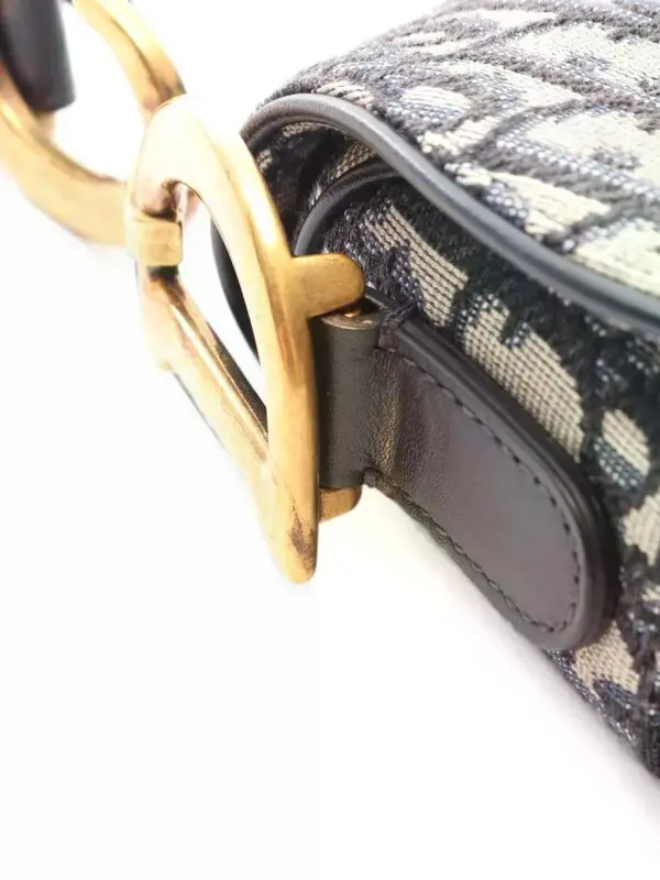 Dior 2010s Saddle Oblique Jacquard Shoulder Bag - Neutrals