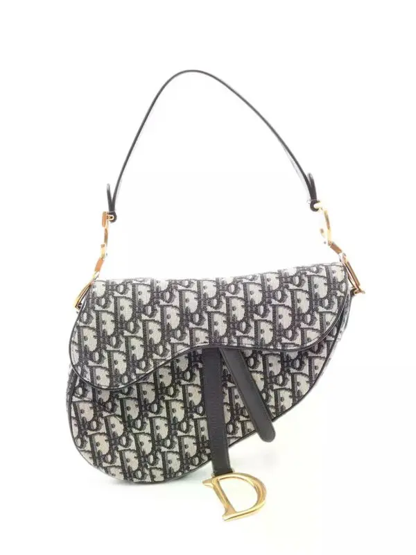 Dior 2010s Saddle Oblique Jacquard Shoulder Bag - Neutrals