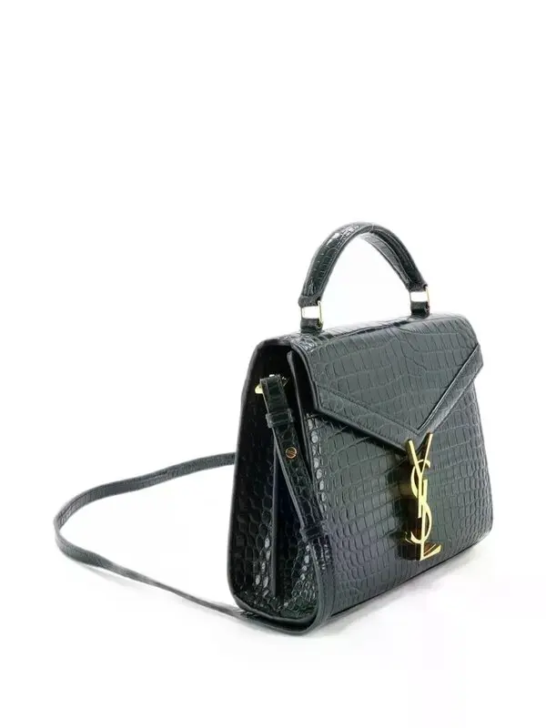 Saint Laurent Cassandra Top Handle Bag Crocodile Embossed Leather Mini Shoulder Bag