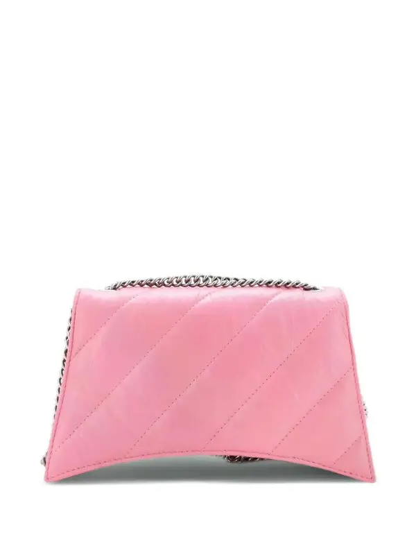 Balenciaga Crush Chain Flap Bag Quilted Crushed Calfskin Shoulder Bag - Pink