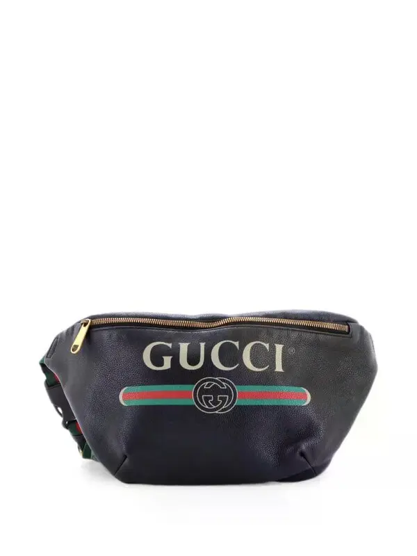 Gucci Logo Printed Leather Medium Belt Bag