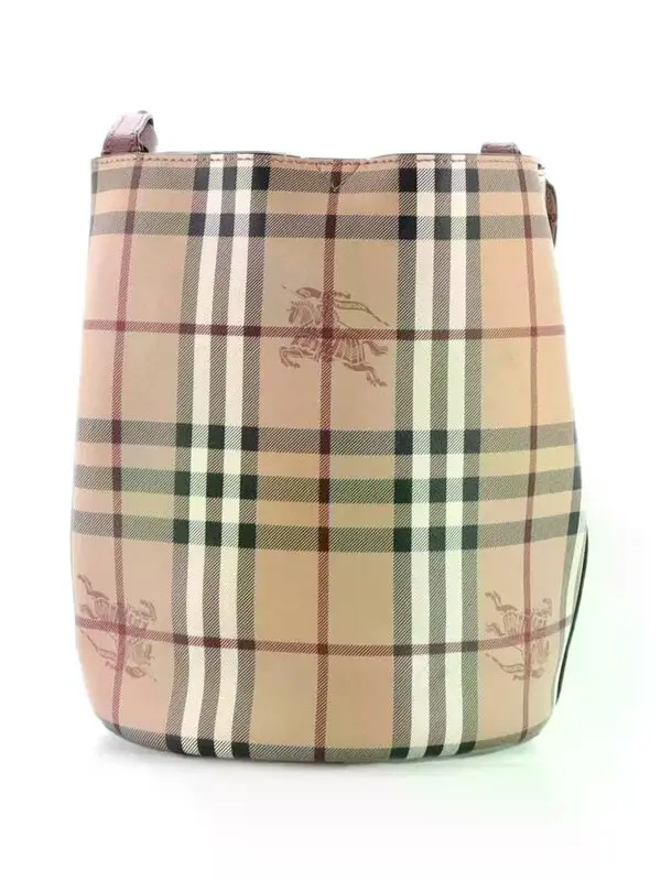 Burberry Lorne Haymarket Coated Canvas Small Bucket Bag