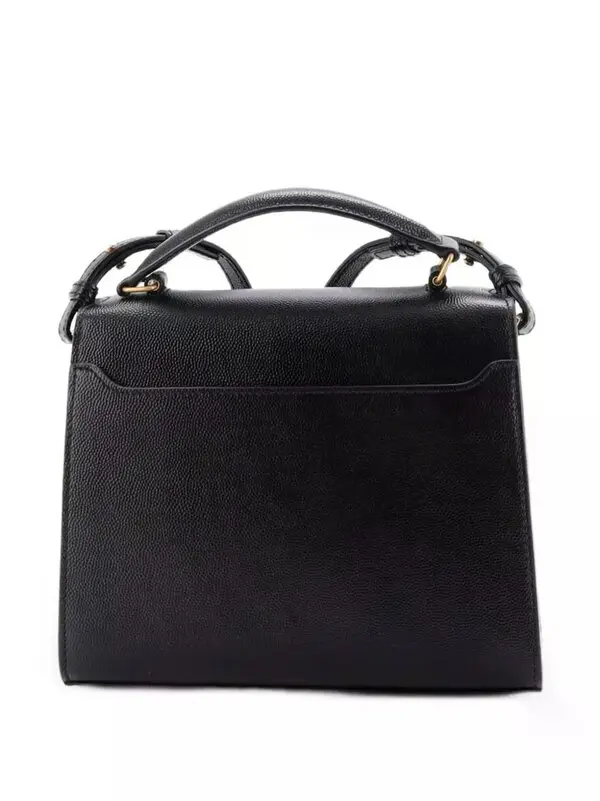 Saint Laurent Cassandra Top Handle Bag Leather Mini Shoulder Bag - Black